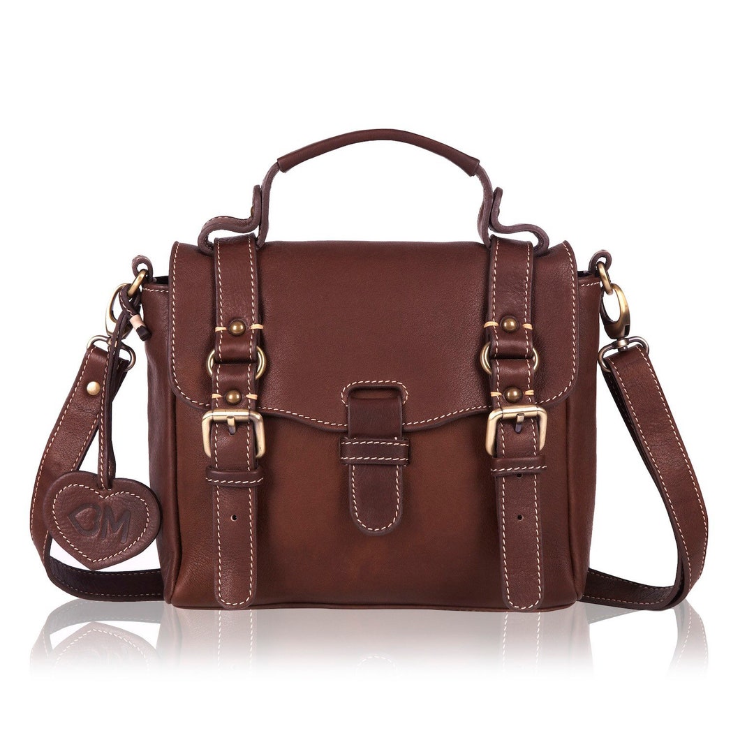 Handmade, Brown, Leather Cross- Body Bag,leather Work Bag, Slouch ...