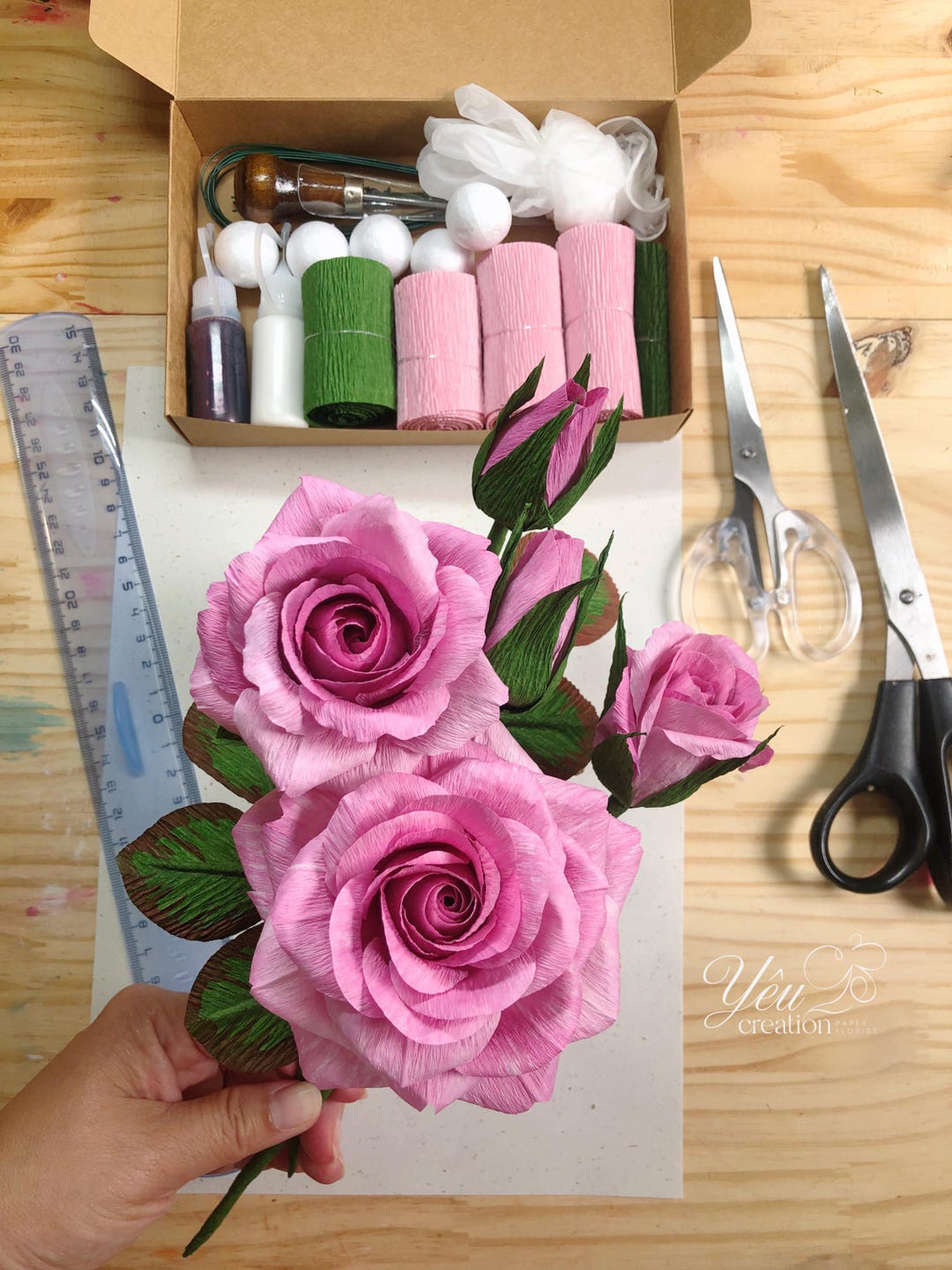 Ecuador Rose Crepe Paper Tutorial Videos - Etsy
