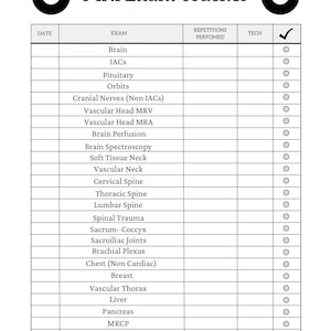MRI Exam Tracker - Etsy