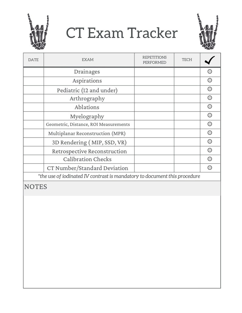 CT Exam Tracker - Etsy