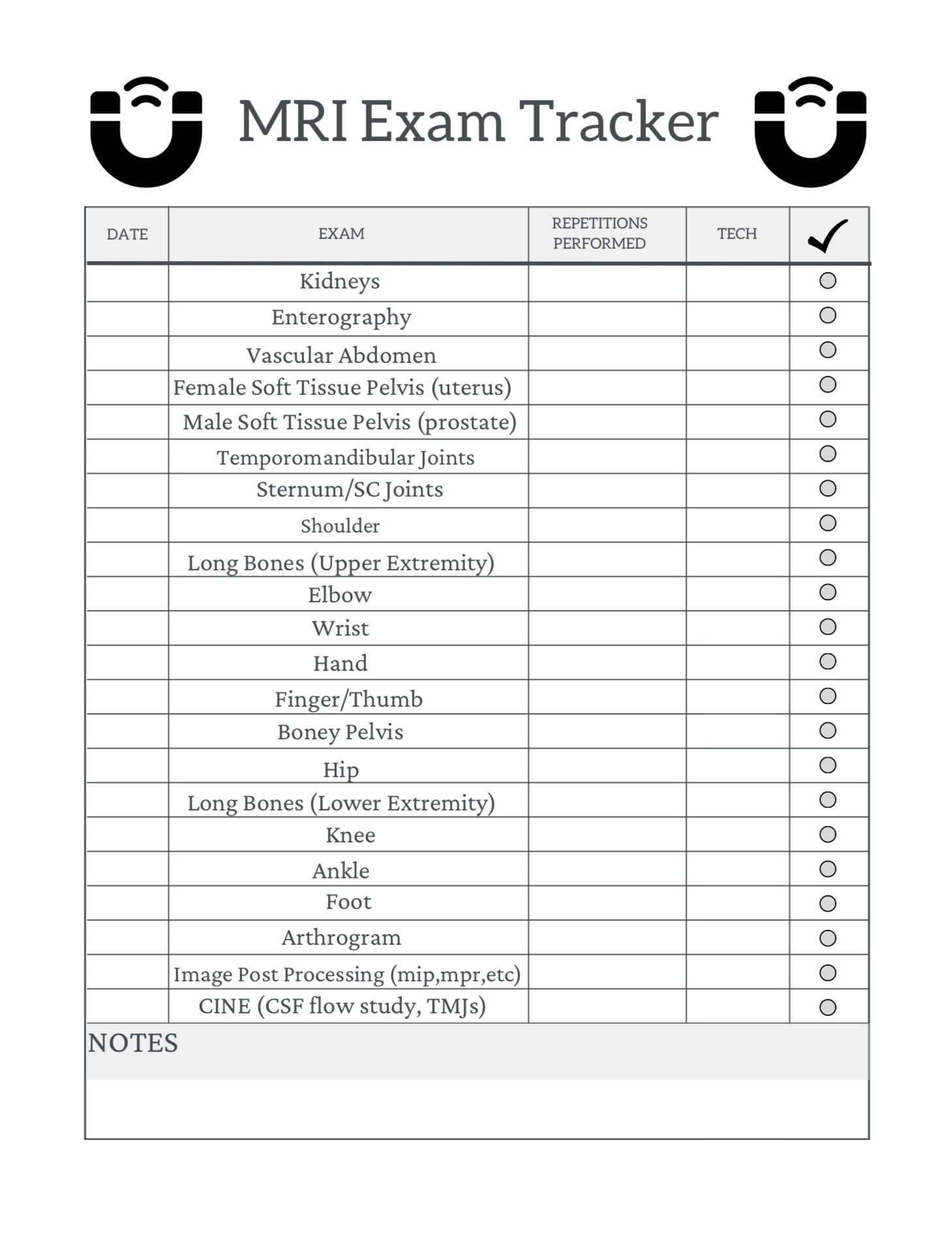 MRI Exam Tracker - Etsy