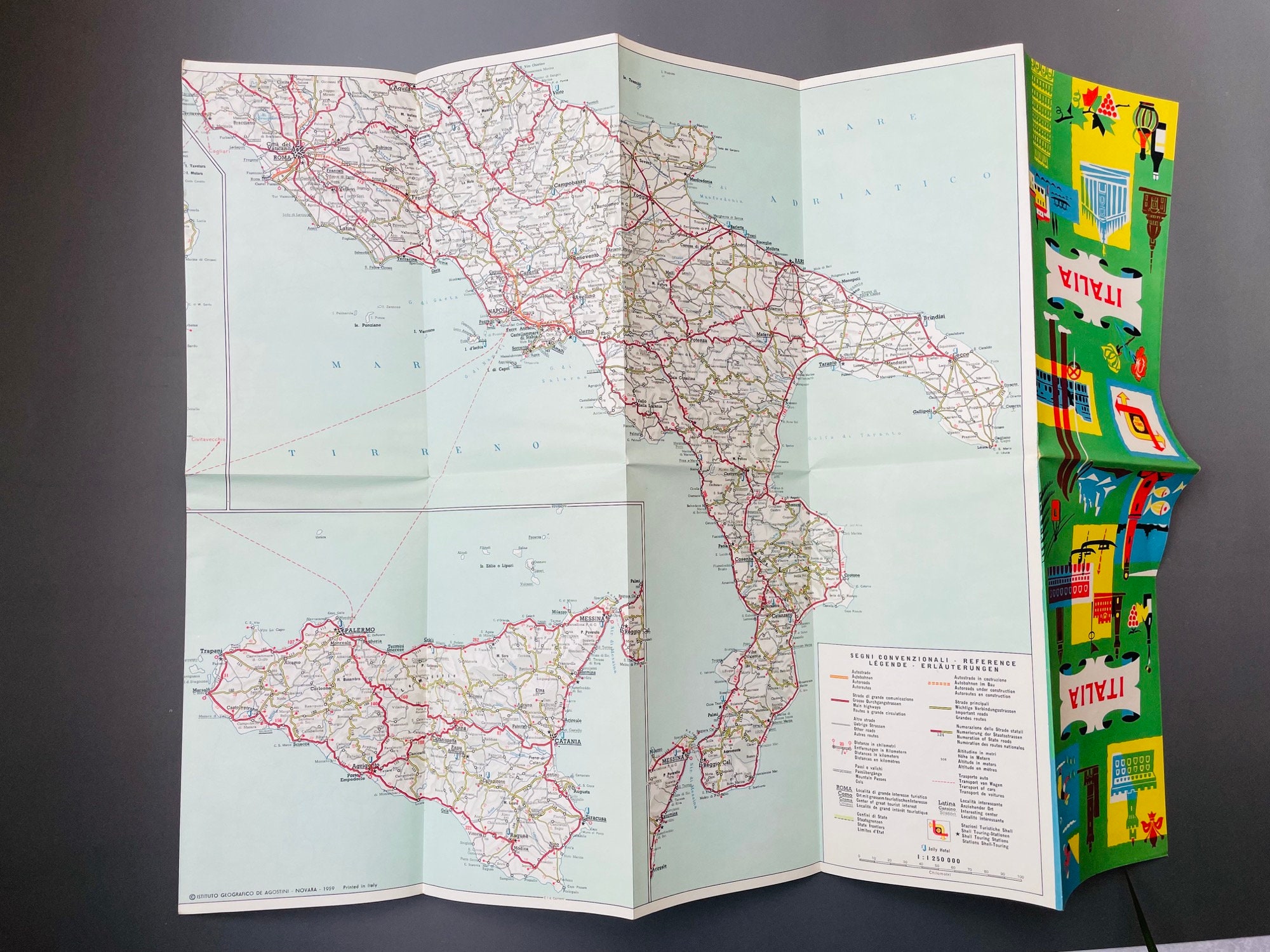 Vintage Shell Map of Denmark, 1950's Map - Etsy