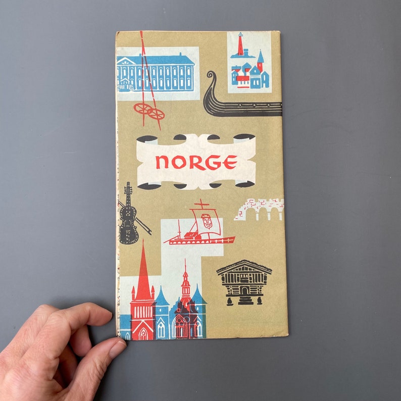 Vintage Shell Map of Norway 1950's Map - Etsy