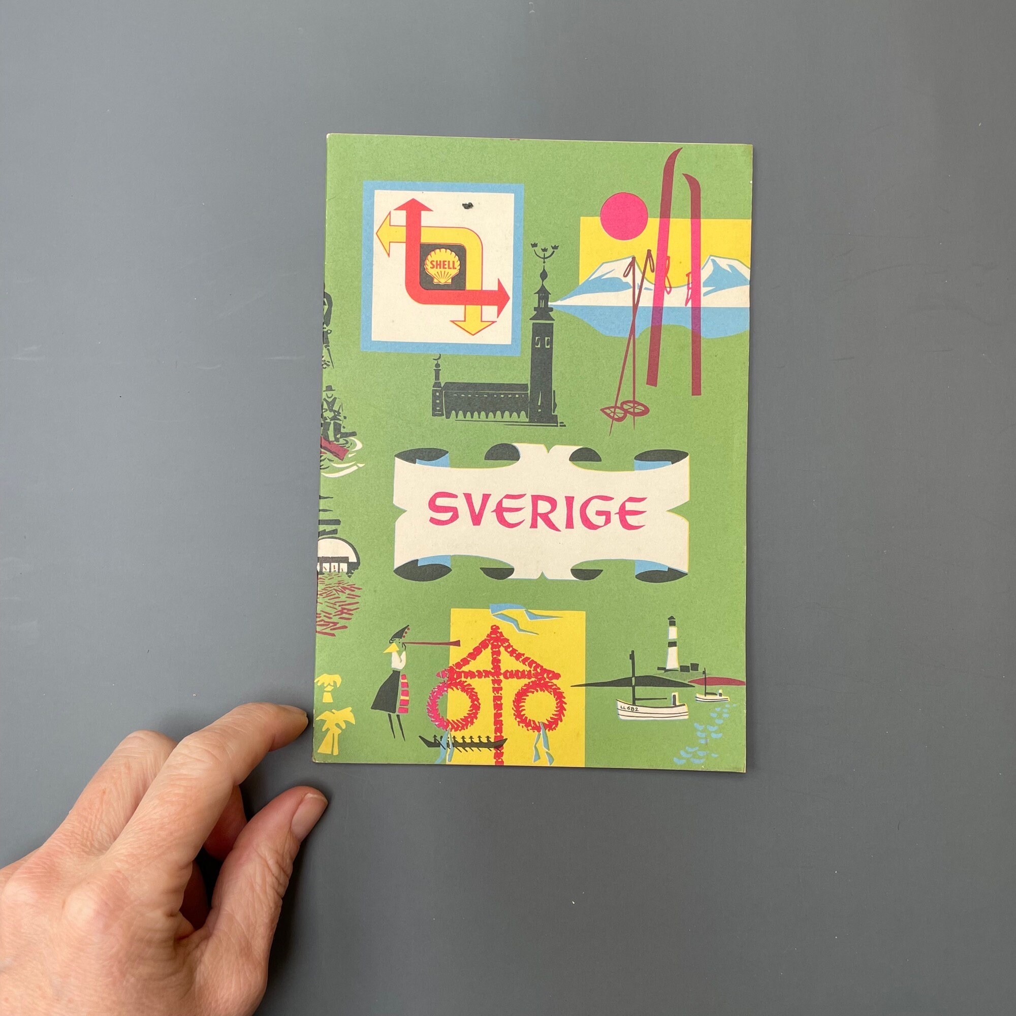 Vintage Shell Map of Sweden 1950's Map - Etsy