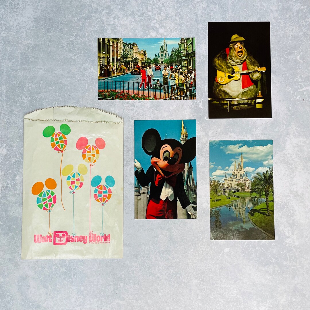 Vintage Walt Disney World Postcard Set With Original Walt Disney Paper ...