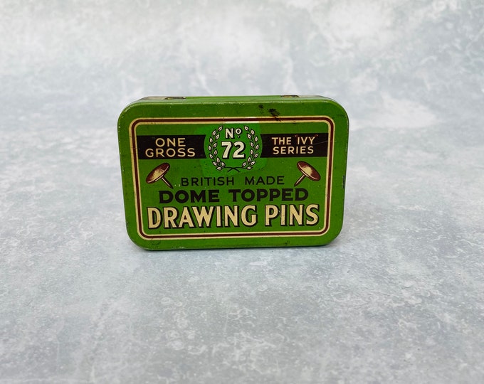 Vintage British Made Dome Drawing Pins Tin, Vintage Collectable Tin - Etsy