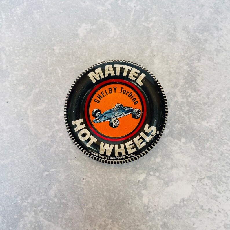 Mattel Hot Wheels Shelby Turbine Fold Over Pin Badge, Retro 60's Badge ...