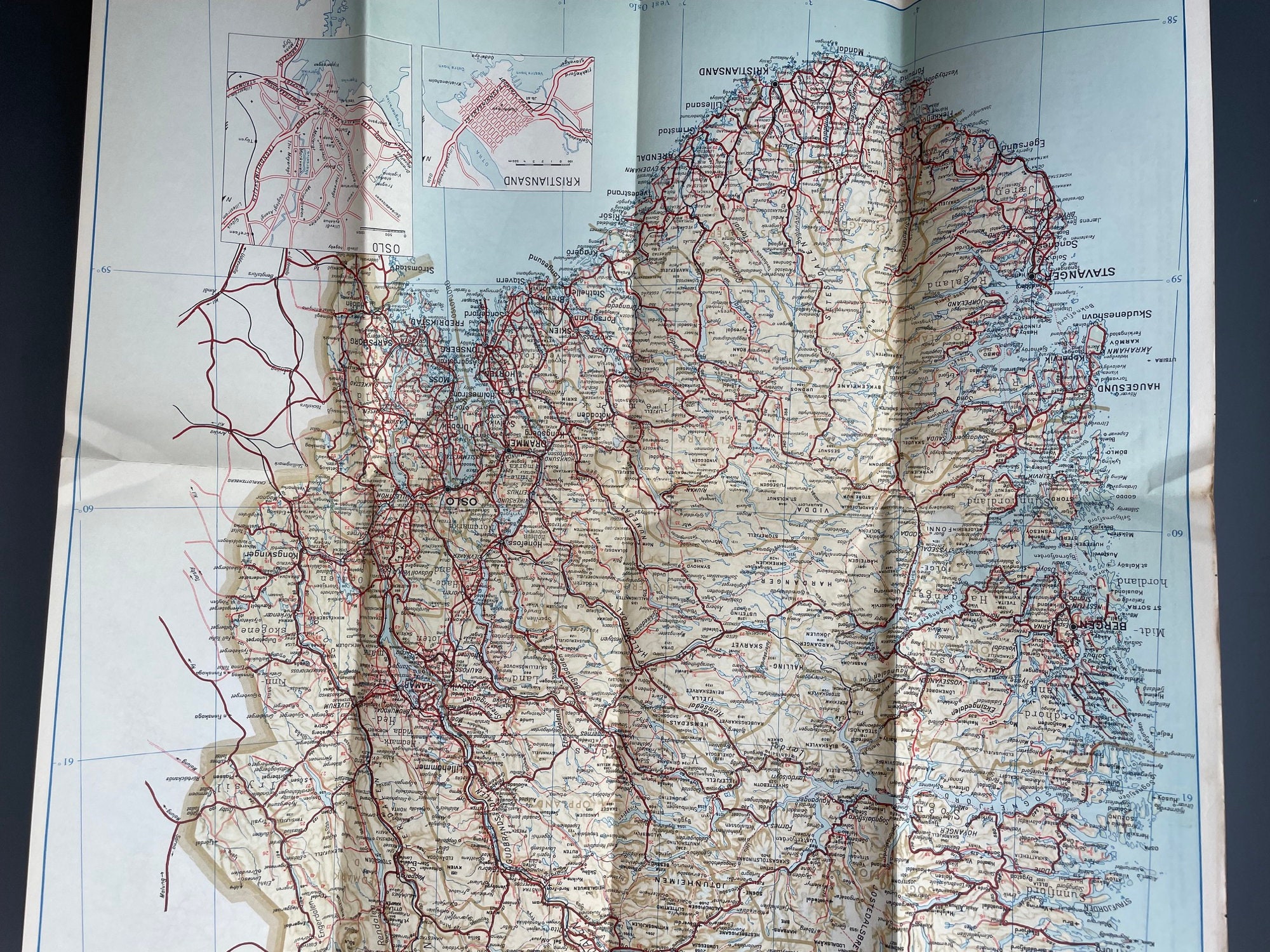 Vintage Shell Map of Norway, 1950's Map - Etsy