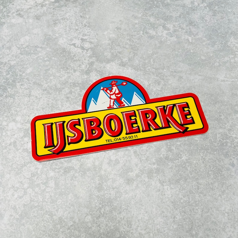 Vintage Retro Ijsboerke Sticker, Retro Ice Cream Sticker, Retro Decal ...