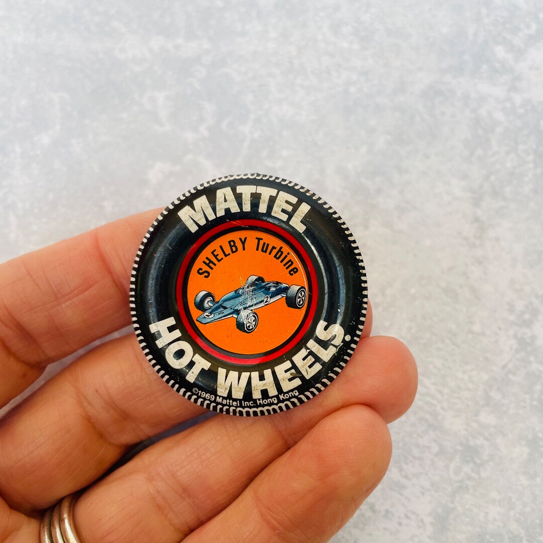 Mattel Hot Wheels Shelby Turbine Fold Over Pin Badge, Retro 60's Badge ...