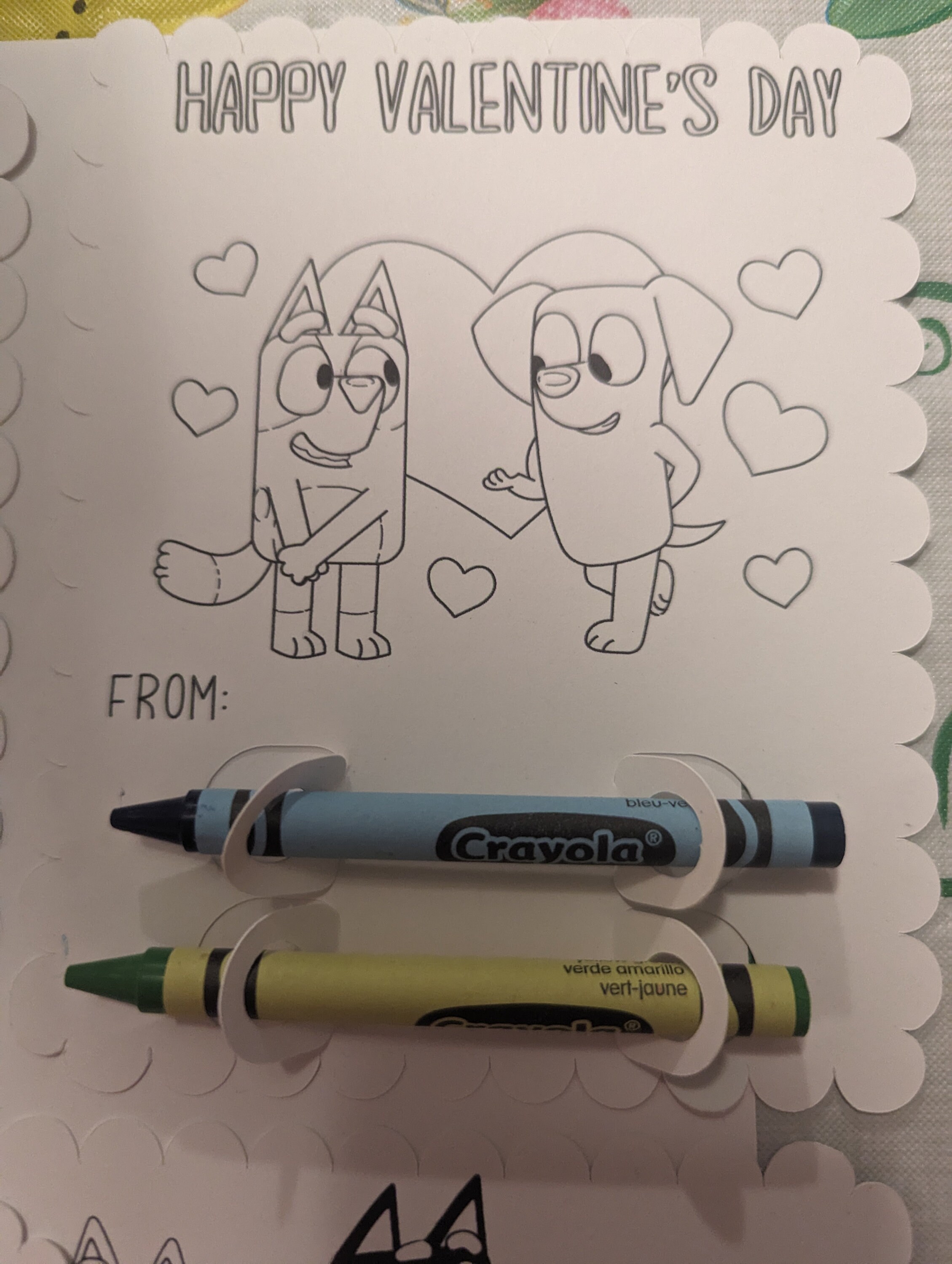 Bluey Valentine's Day Crayon Cards - Etsy
