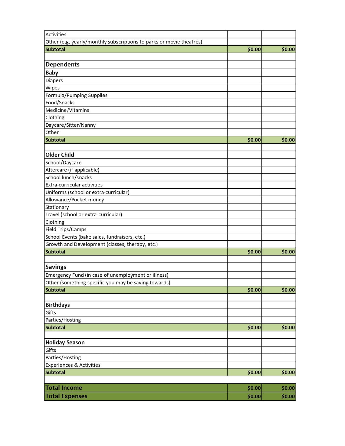 Customizable Monthly Budget Spreadsheet. 2026 Template With FREE 2027 ...