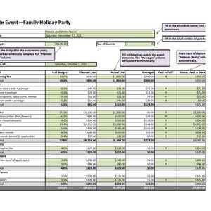 Holiday Event Budget Template: Professional Excel Planner (digital ...