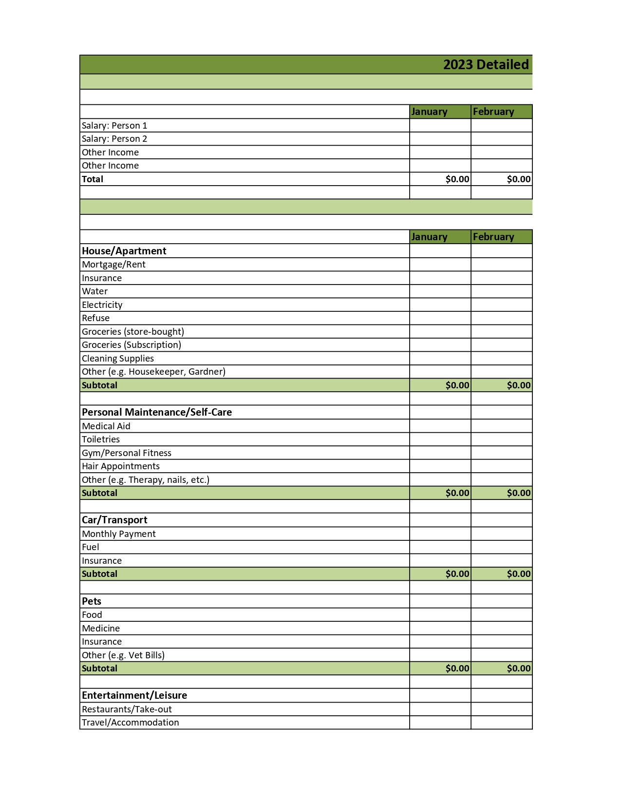 Customizable Monthly Budget Spreadsheet. 2026 Template With FREE 2027 ...