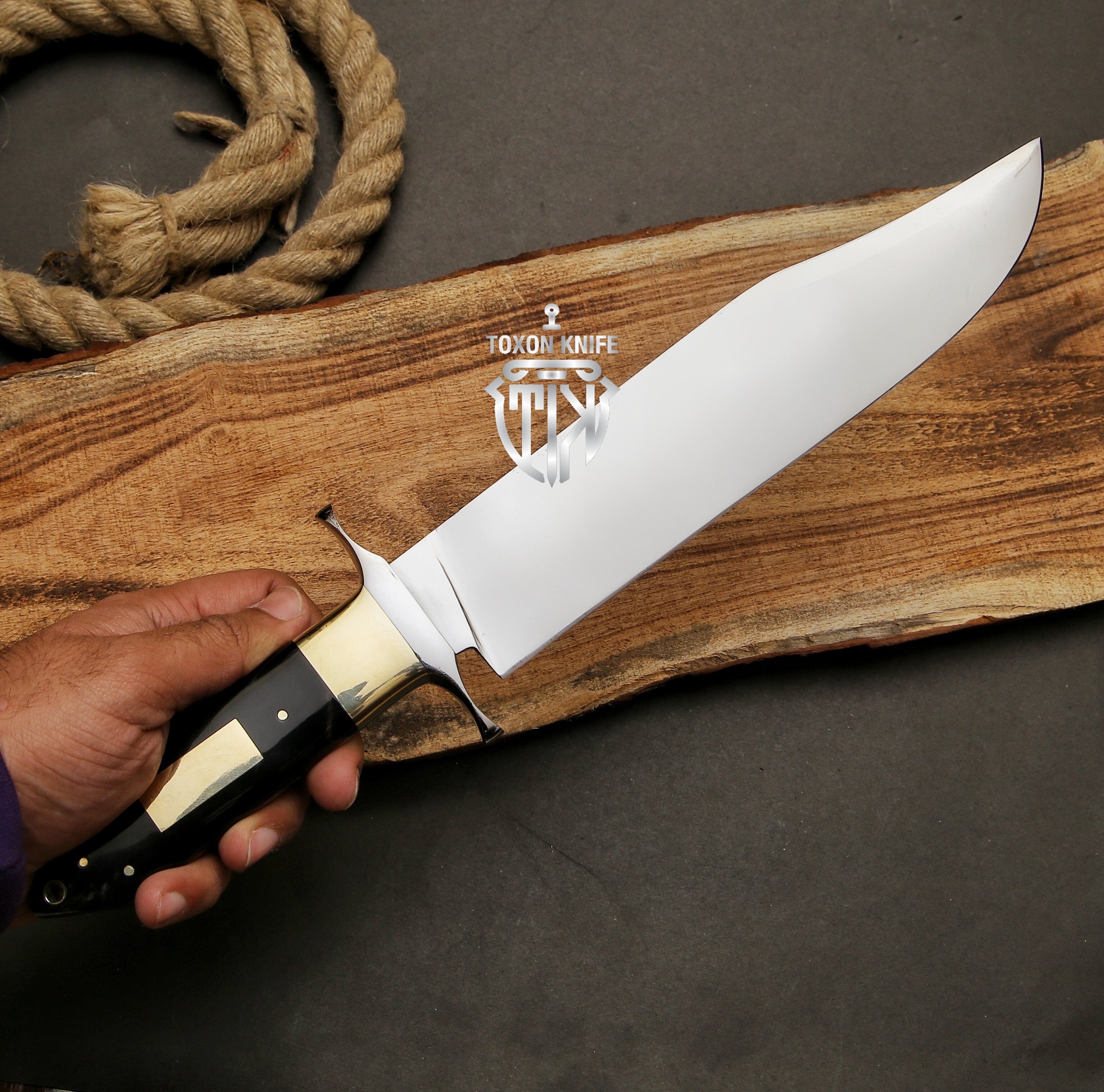 Custom Bowie Knife Custom Handmade Jim Bowie Replica Hunting Knife ...