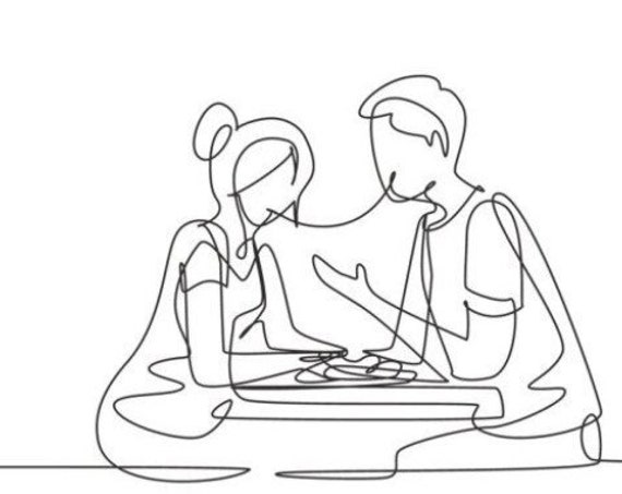 Single One Line Drawing Young Couple Eating Spaghetti - Etsy