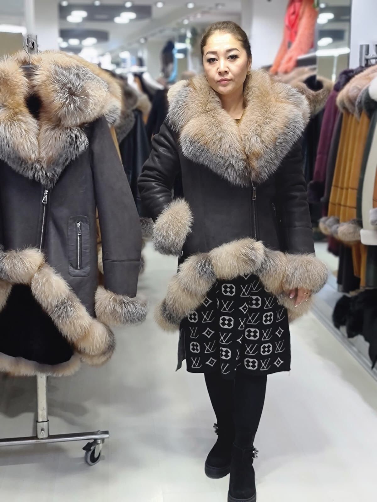 Stylish Fur Jacket for Her Ideal Gift for Any Occasion Long Length ...