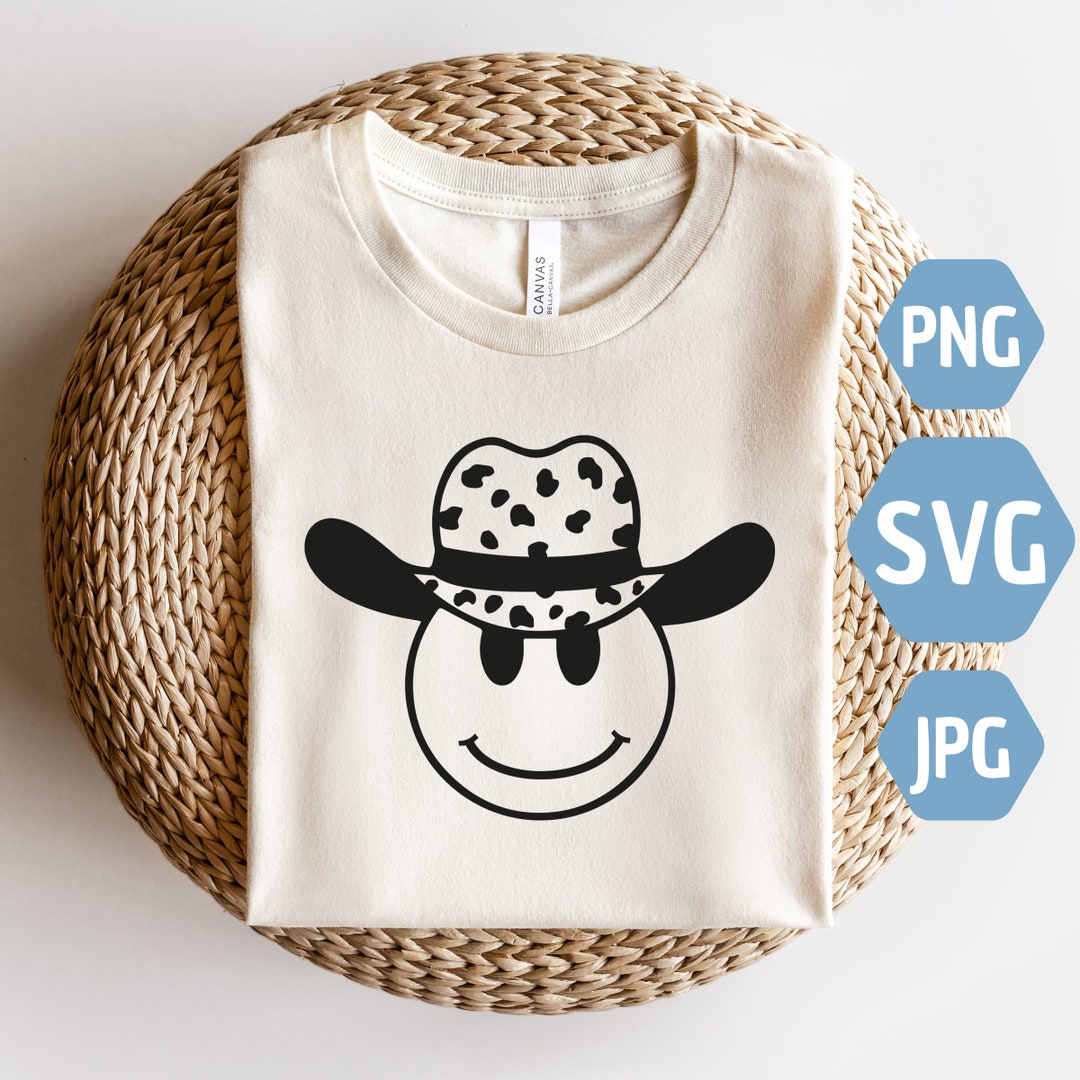 Cowboy Smile Svg, Cowboy Svg, Happy Face Svg, Smile Svg, Smile Face Svg ...