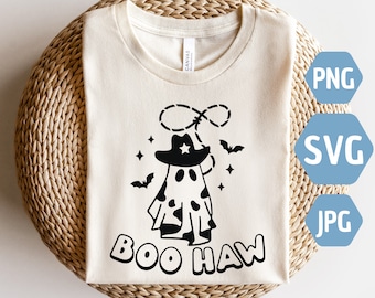 Cowboy Ghost SVG: Boo Haw Clipart, T-shirt Design (digital Download) - Etsy