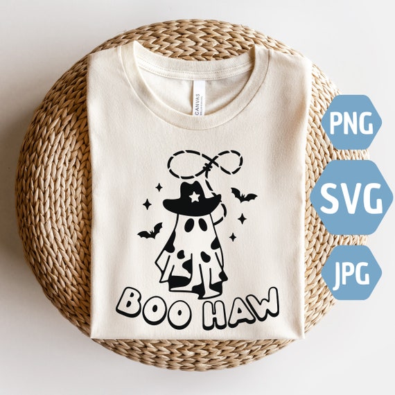 Boo Haw Cowboy SVG Ghost Svg Funny Ghost Svg Halloween Svg - Etsy