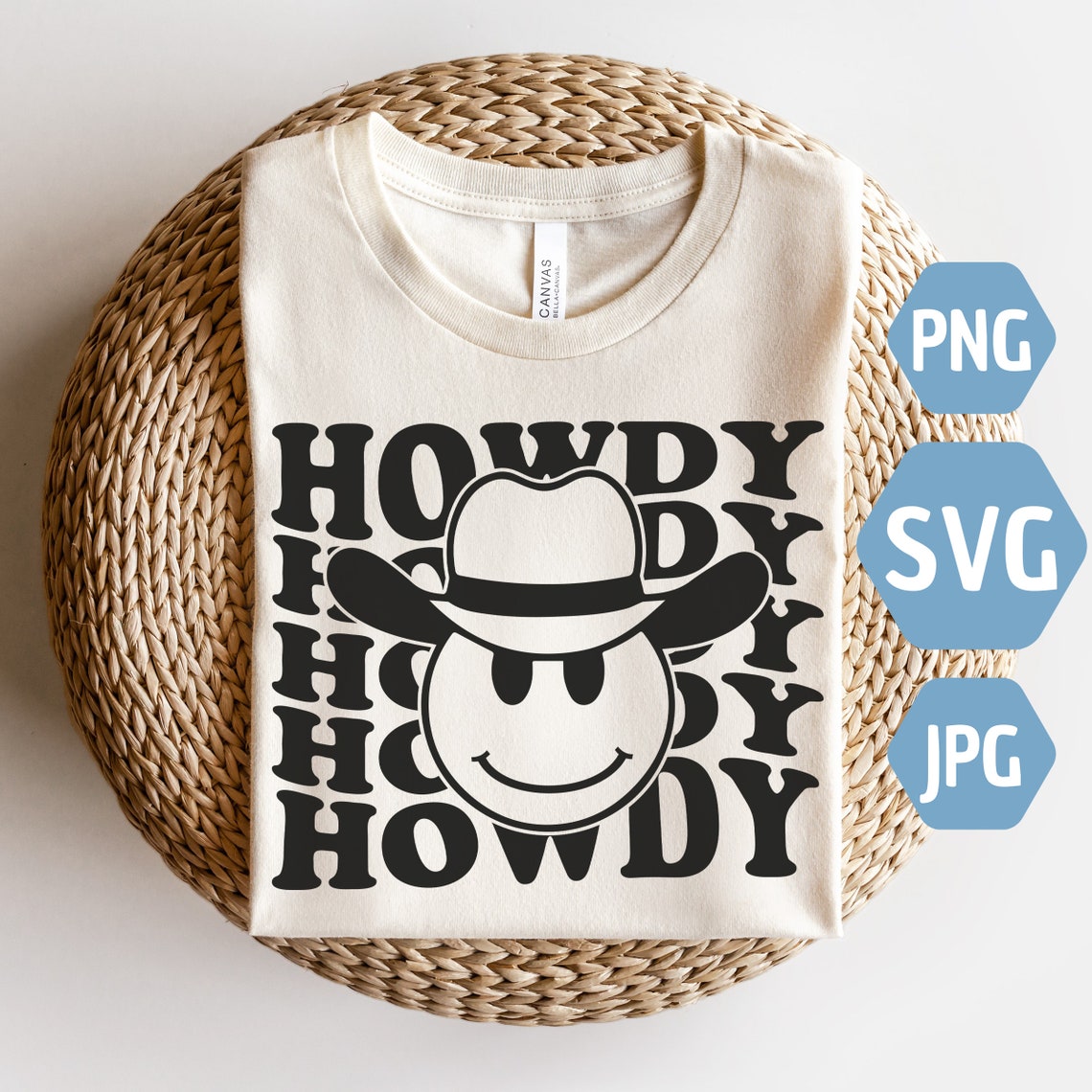 Howdy Svg, Cowboy Smiley Svg, Happy Face Svg, Cowgirl Svg, Cowboy Svg ...
