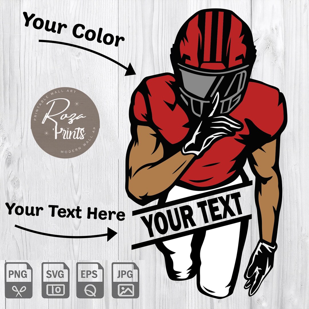 Custom Football Player SVG: Football Player Svg, Football Svg, Football ...