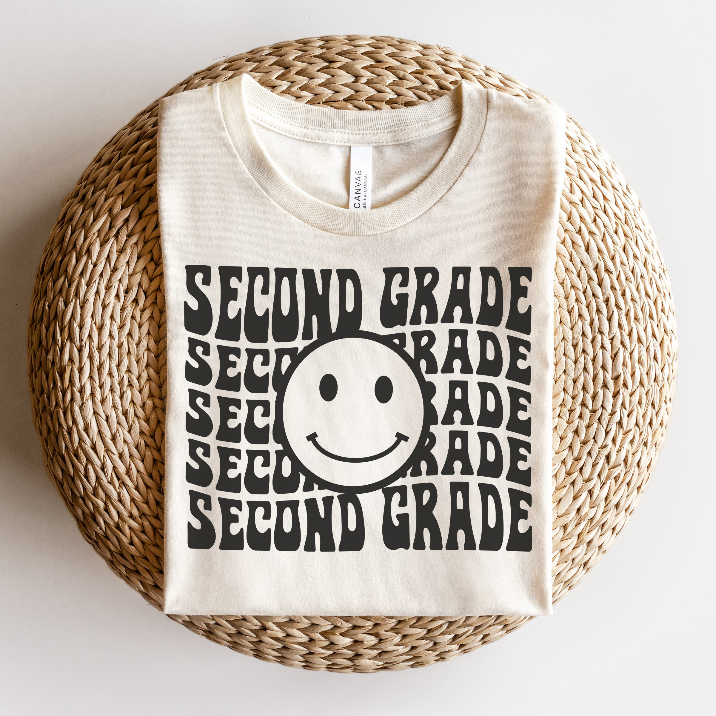 Second Grade Teacher SVG PNG: Retro Smile Face Design (digital Download ...