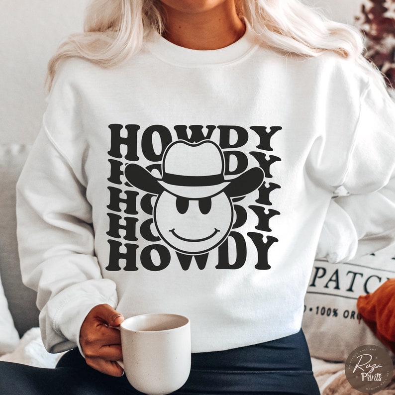 Howdy Svg Cowboy Smiley Svg Happy Face Svg Cowgirl Svg - Etsy