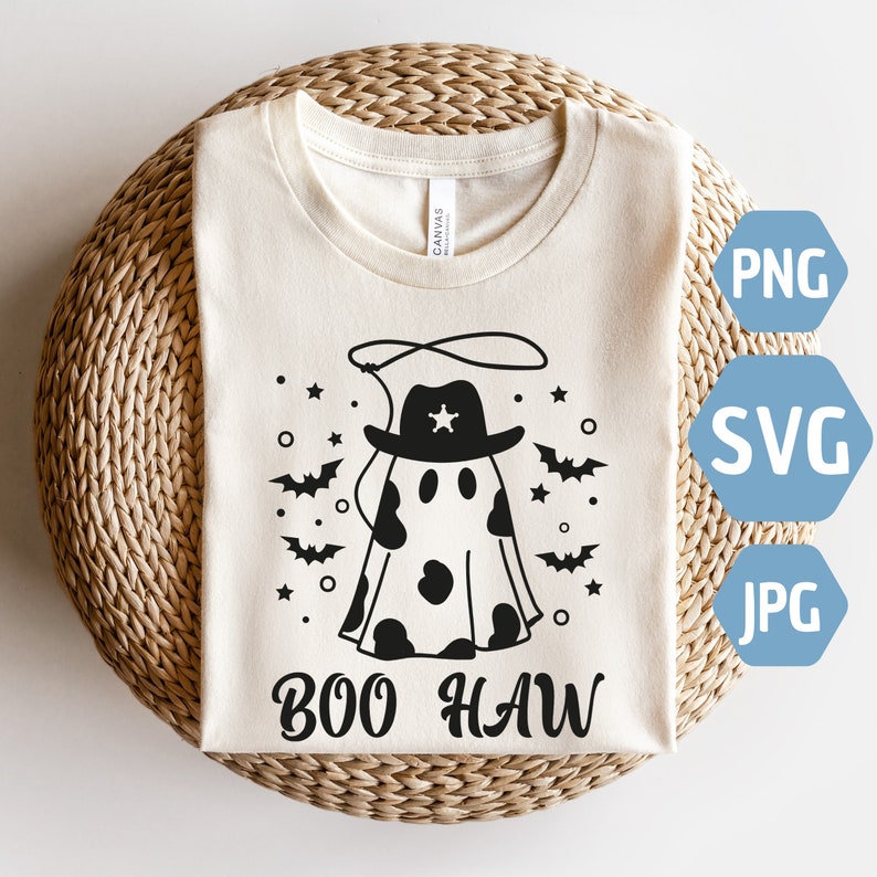 Boo Haw Cowboy SVG Ghost Svg Funny Ghost Svg Halloween Svg - Etsy
