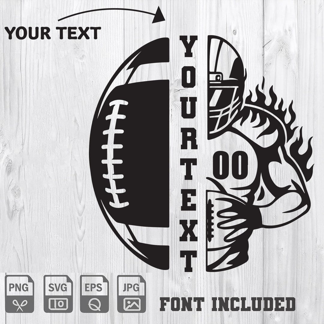 Custom Football Name SVG: Customized Football Svg, Custom Name Number ...