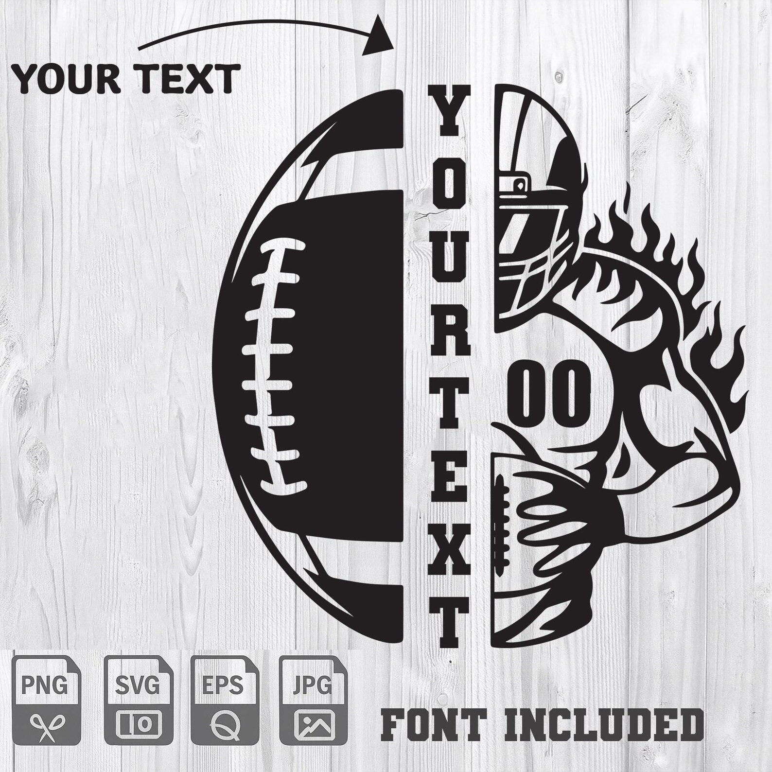 Custom Football Name SVG: Customized Football Svg, Custom Name Number ...
