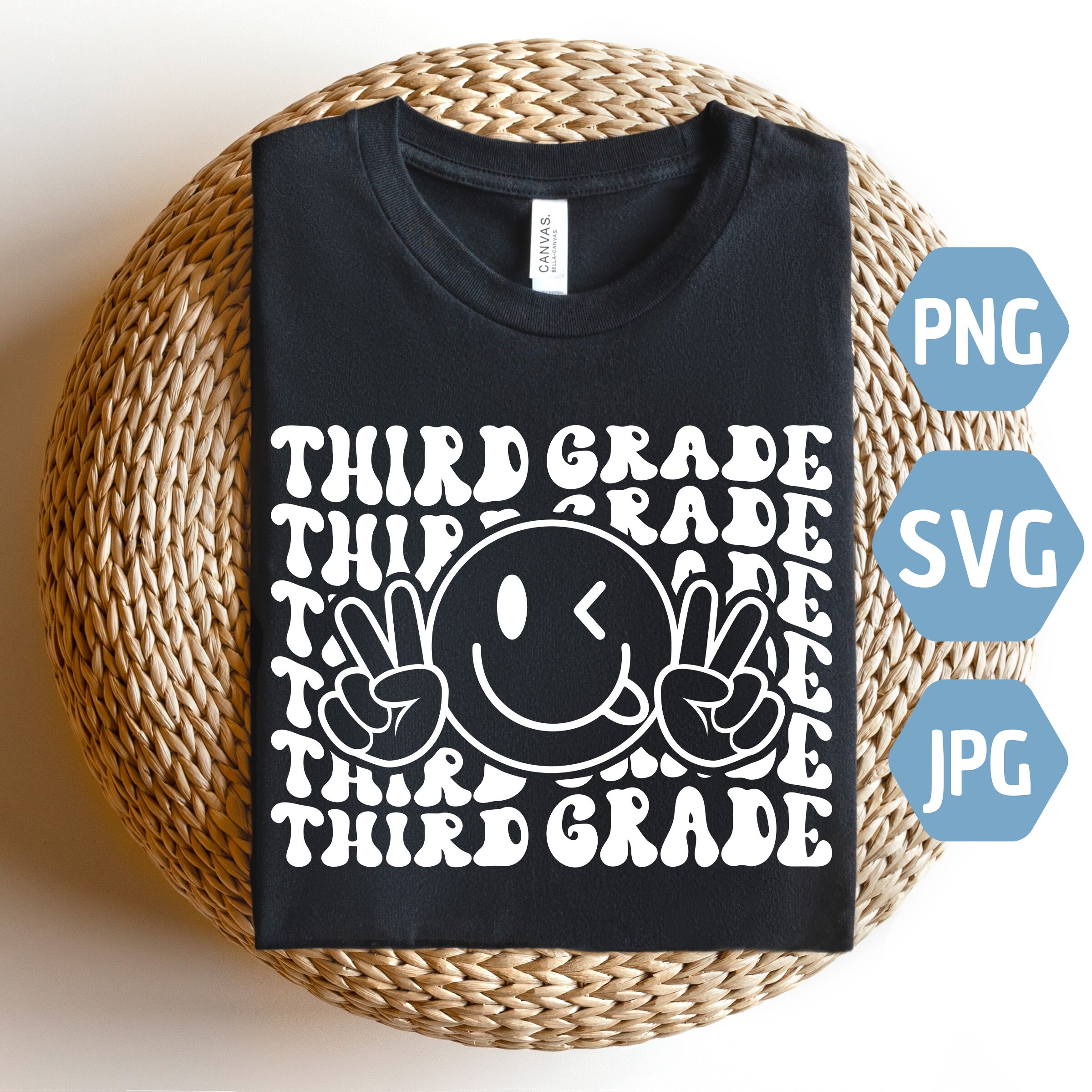Third Grade Teacher Smile Face SVG PNG JPG (digital Download) - Etsy
