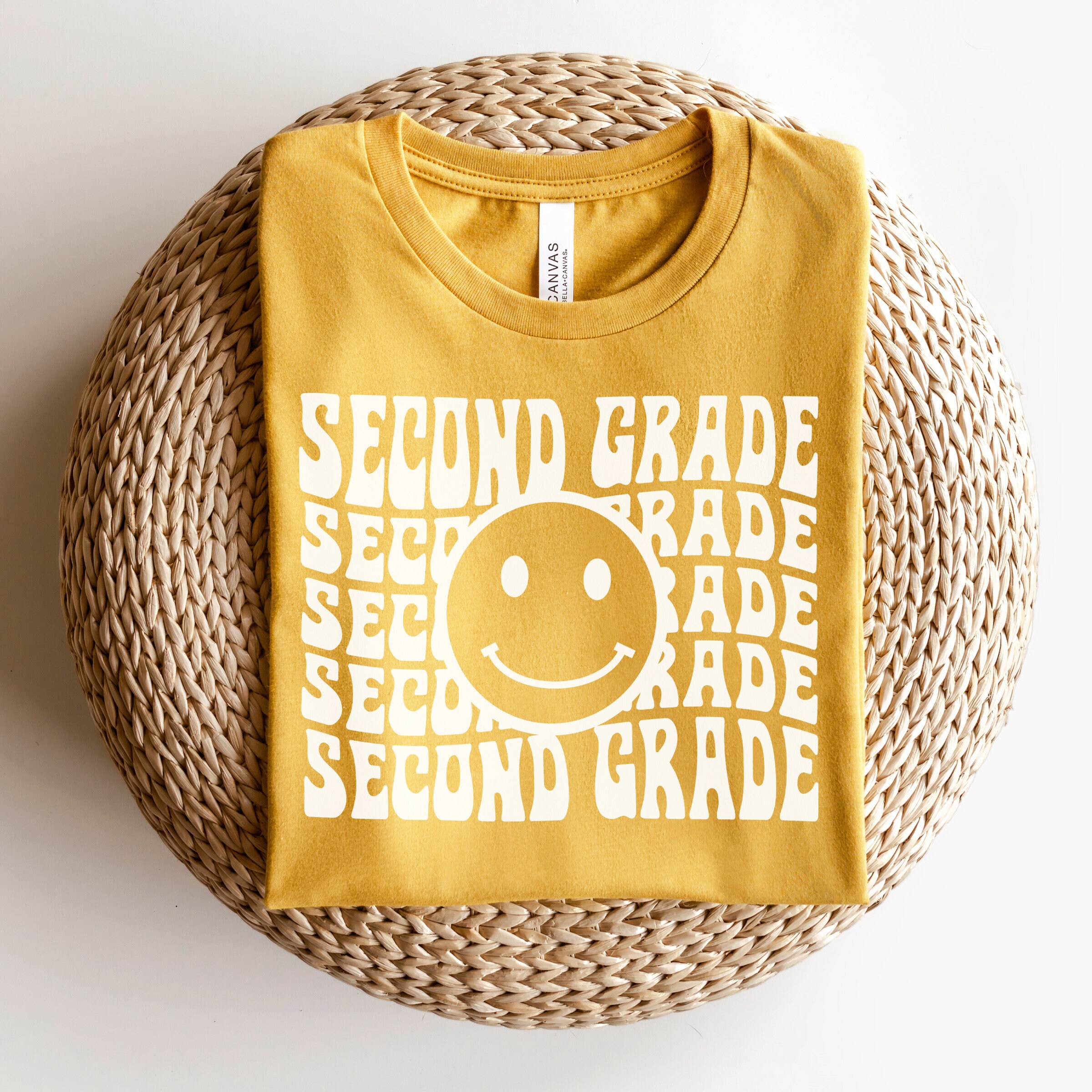 Second Grade Teacher SVG PNG: Retro Smile Face Design (digital Download ...