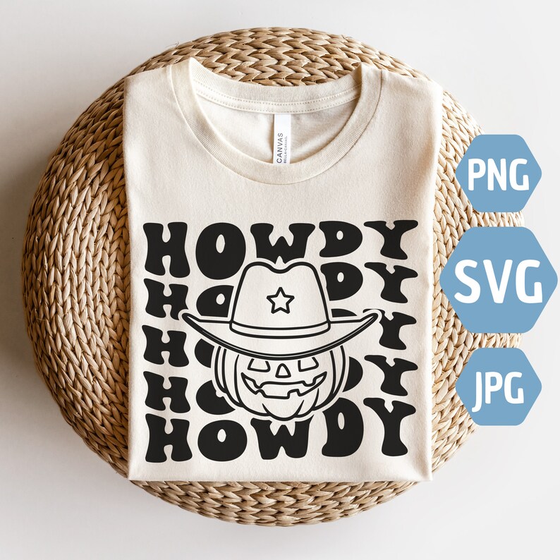 Howdy Cowboy Smiley Face SVG PNG: Western Cut File (digital Download ...