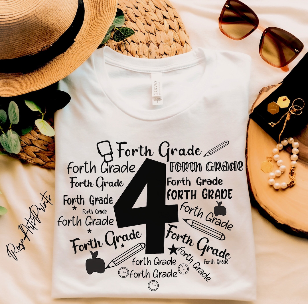 Forth Grade Svg, 4th Grade Svg, Teach SVG and PNG, Teacher Life Svg, Smile Face Svg, Teacher ...