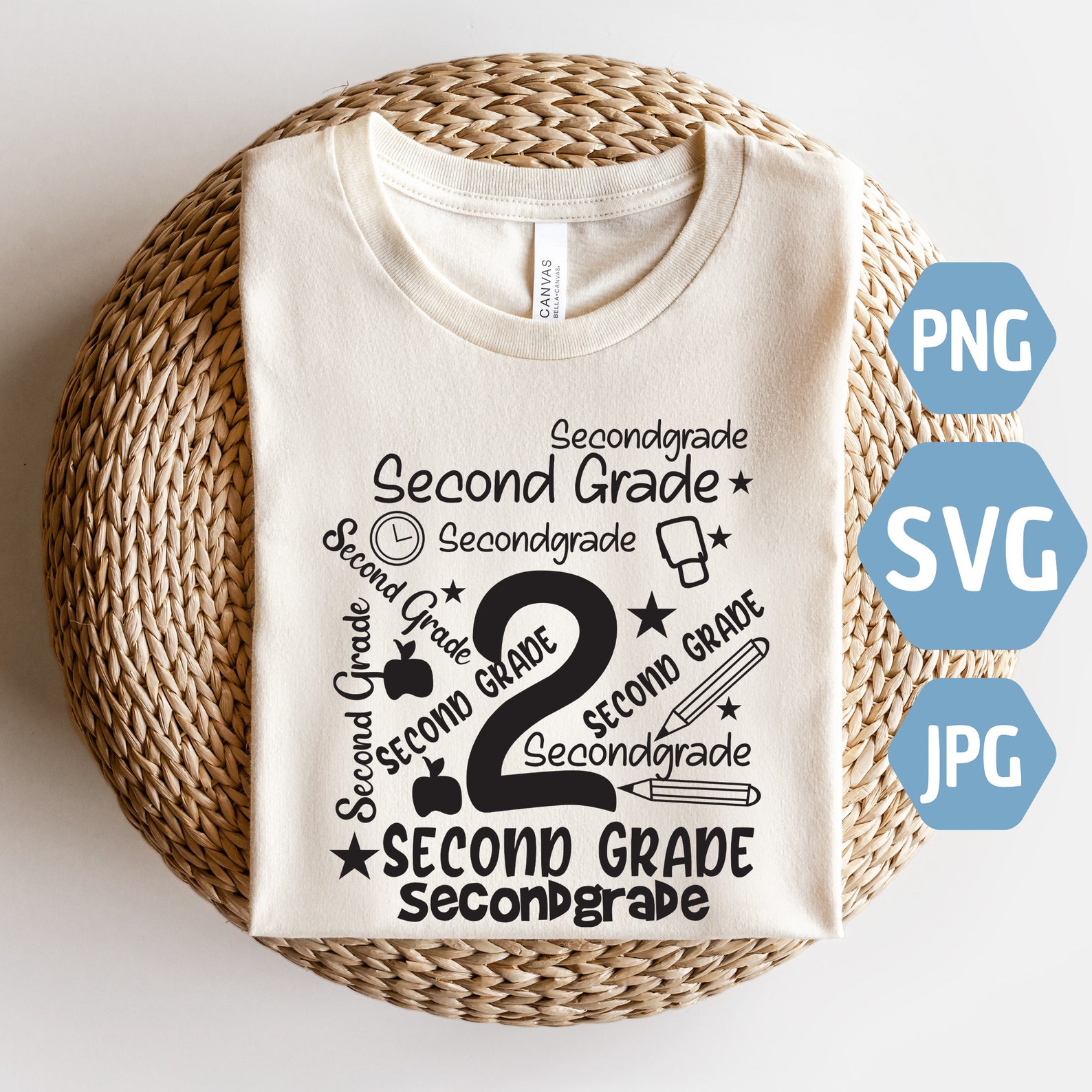 Second Grade Svg 2st Grade Svg Teach SVG and PNG Teacher - Etsy