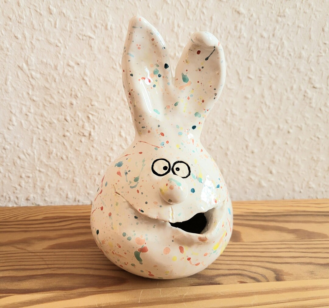 Large Rabbit/easter Bunny Made of Ceramic in Buuuuuuuuuuuunt, Height ...