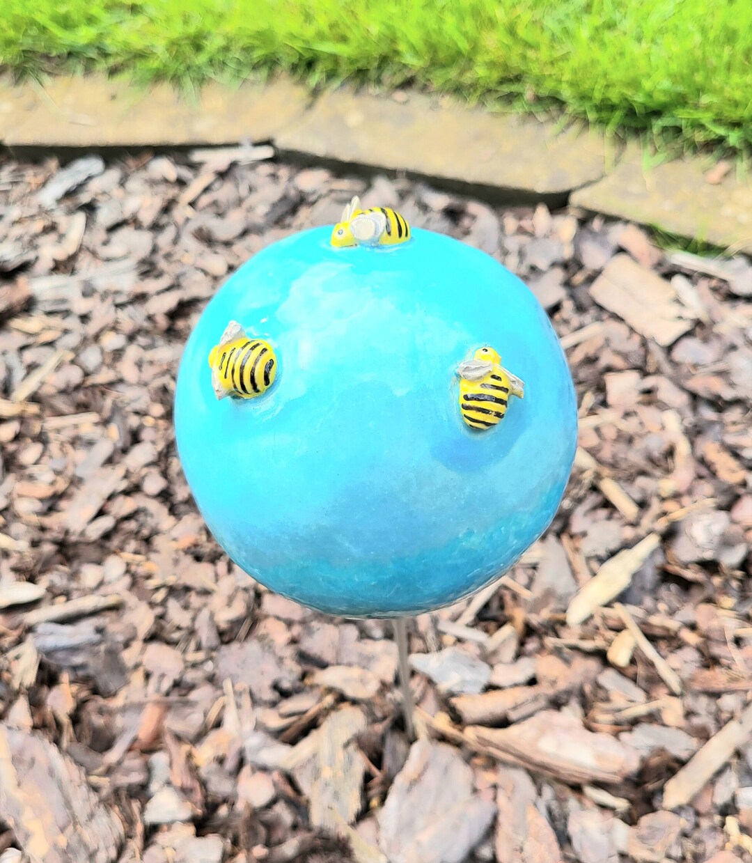 Rose Ball,bed Plug,garden Ball,ceramic Ball With Bees,insect,light Blue ...