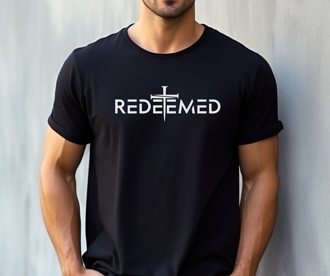 Redeemed Cross as Nail T-shirt, Aesthetic Christian Apparel, Religious ...