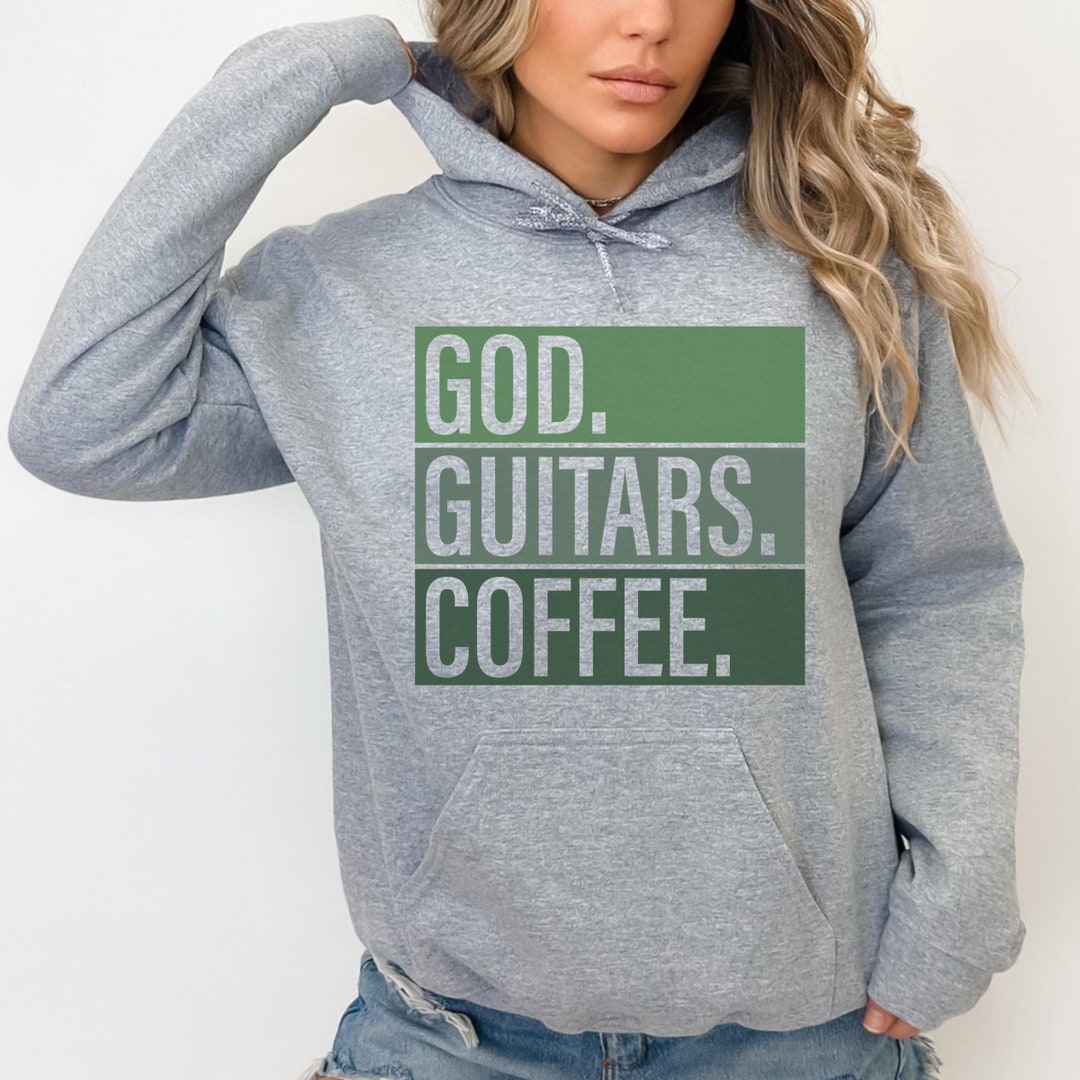 Christian Hoodie, God Guitars Coffee, Worship Leader Gift, Guitar Gifts ...