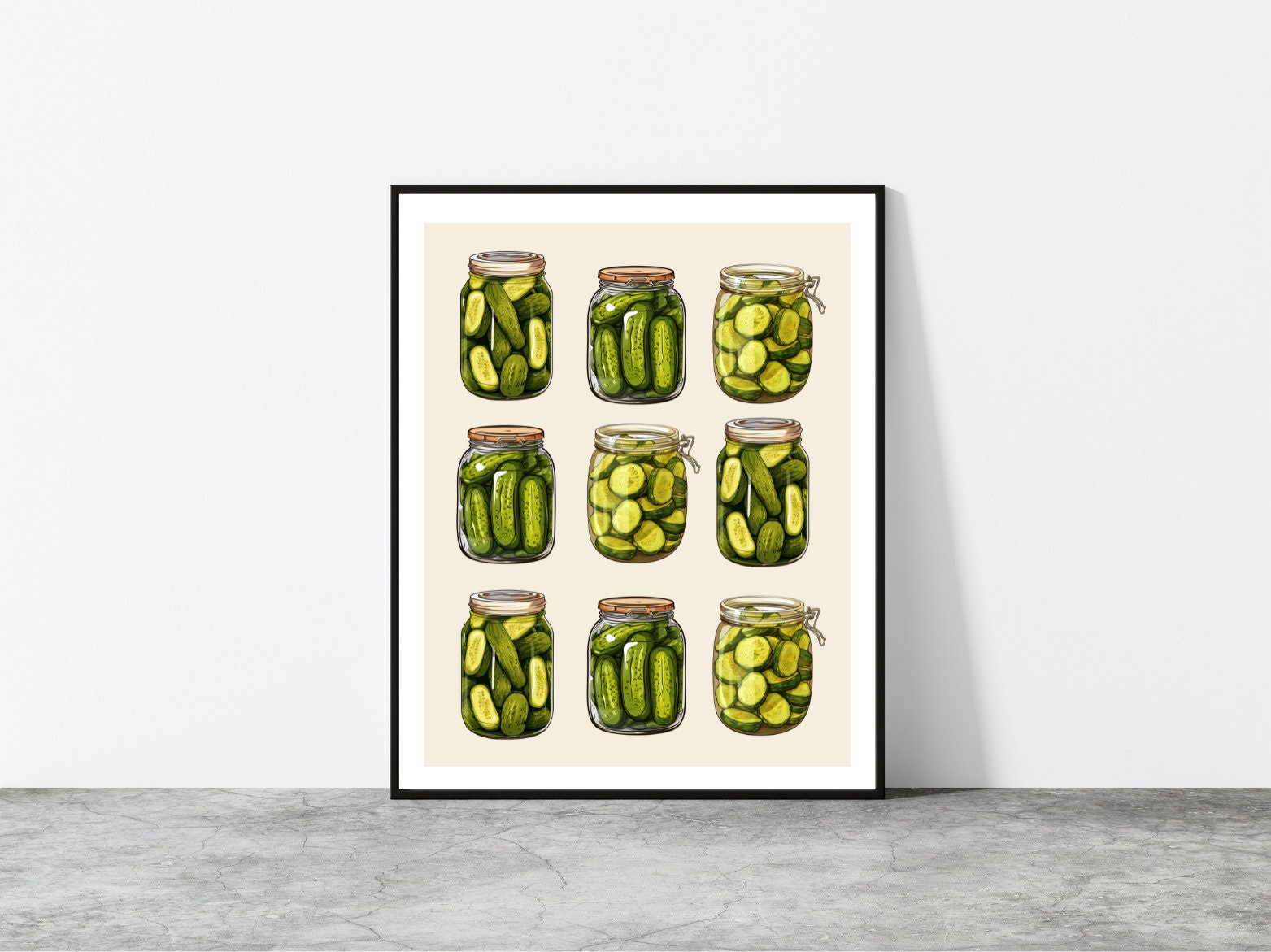 Pickle Poster for Pickle Lover Gift Pickle Jars Print Vintage Pickles ...