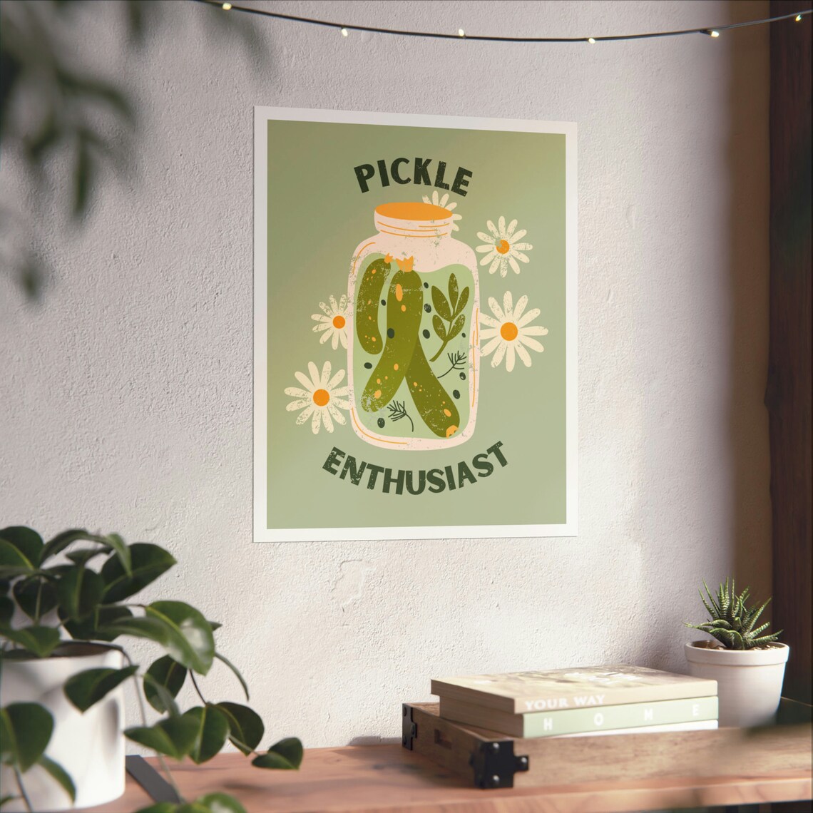 Pickle Poster for Pickle Lover Gift Funny Pickle Print Floral Pickles ...
