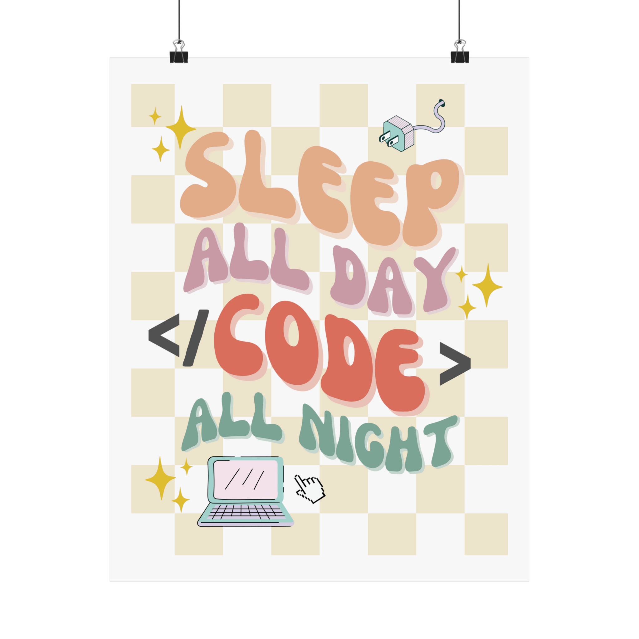 Retro Coding Poster Software Developer T For Coder Poster Groovy Coder Wall Art Programmer