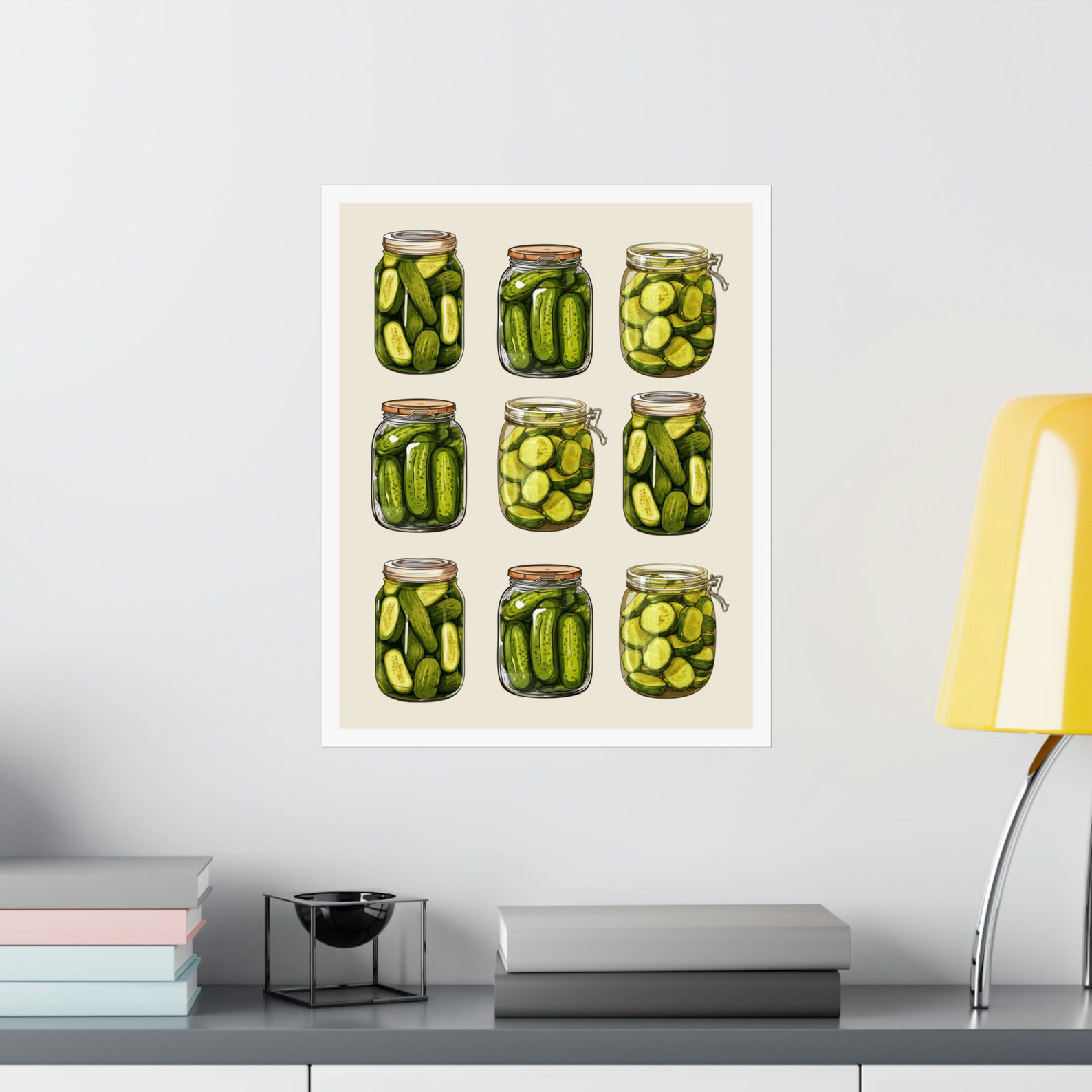 Pickle Poster for Pickle Lover Gift Pickle Jars Print Vintage Pickles ...