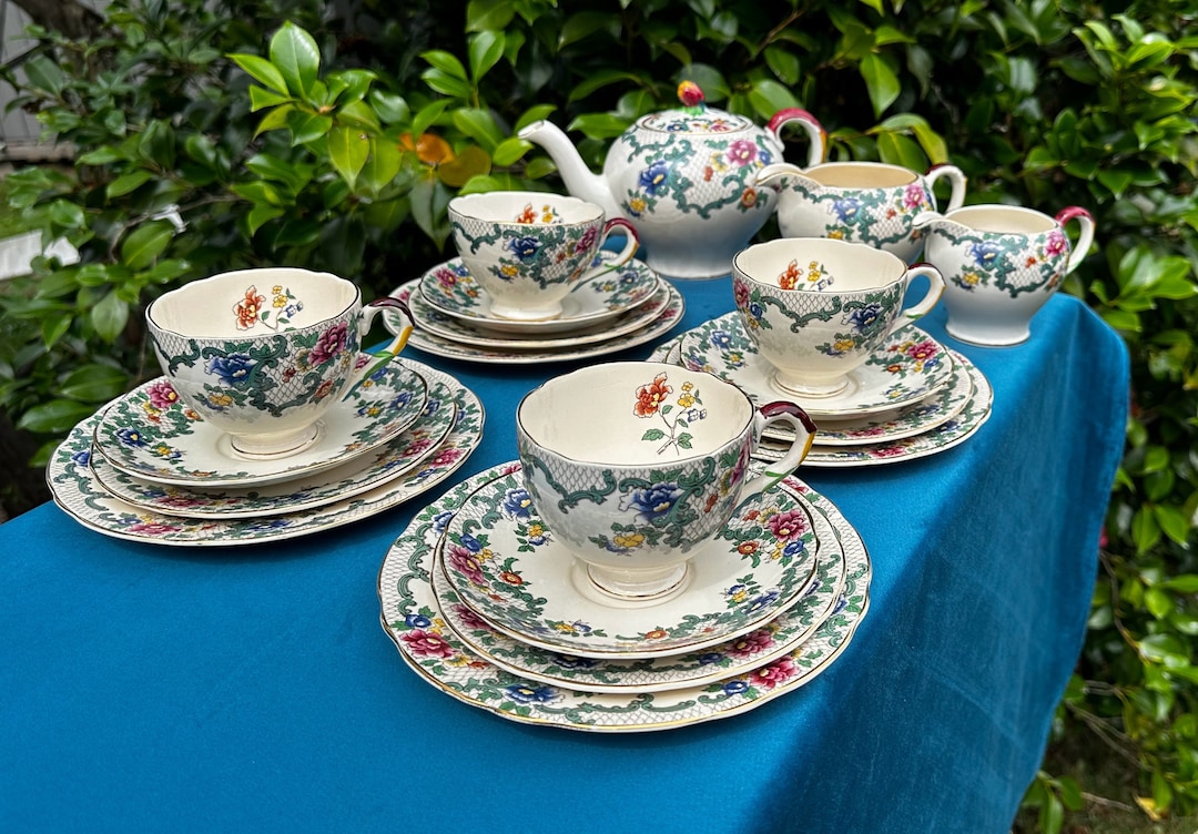 Royal Cauldon 'victoria' Part Tea Set for 4, Vintage English China ...