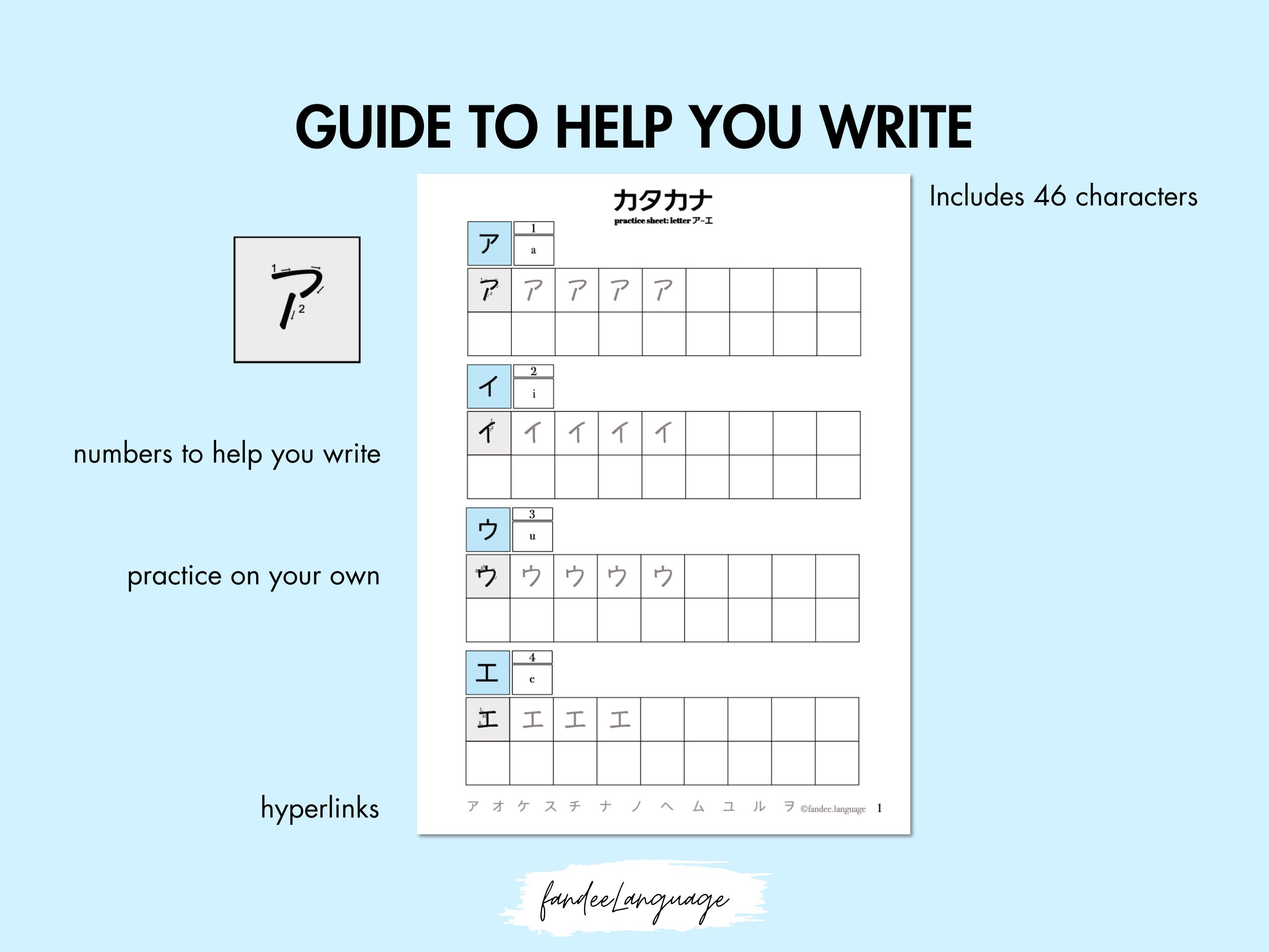 Japanese Alphabet Katakana Bundle Worksheets & Flashcards Digital ...