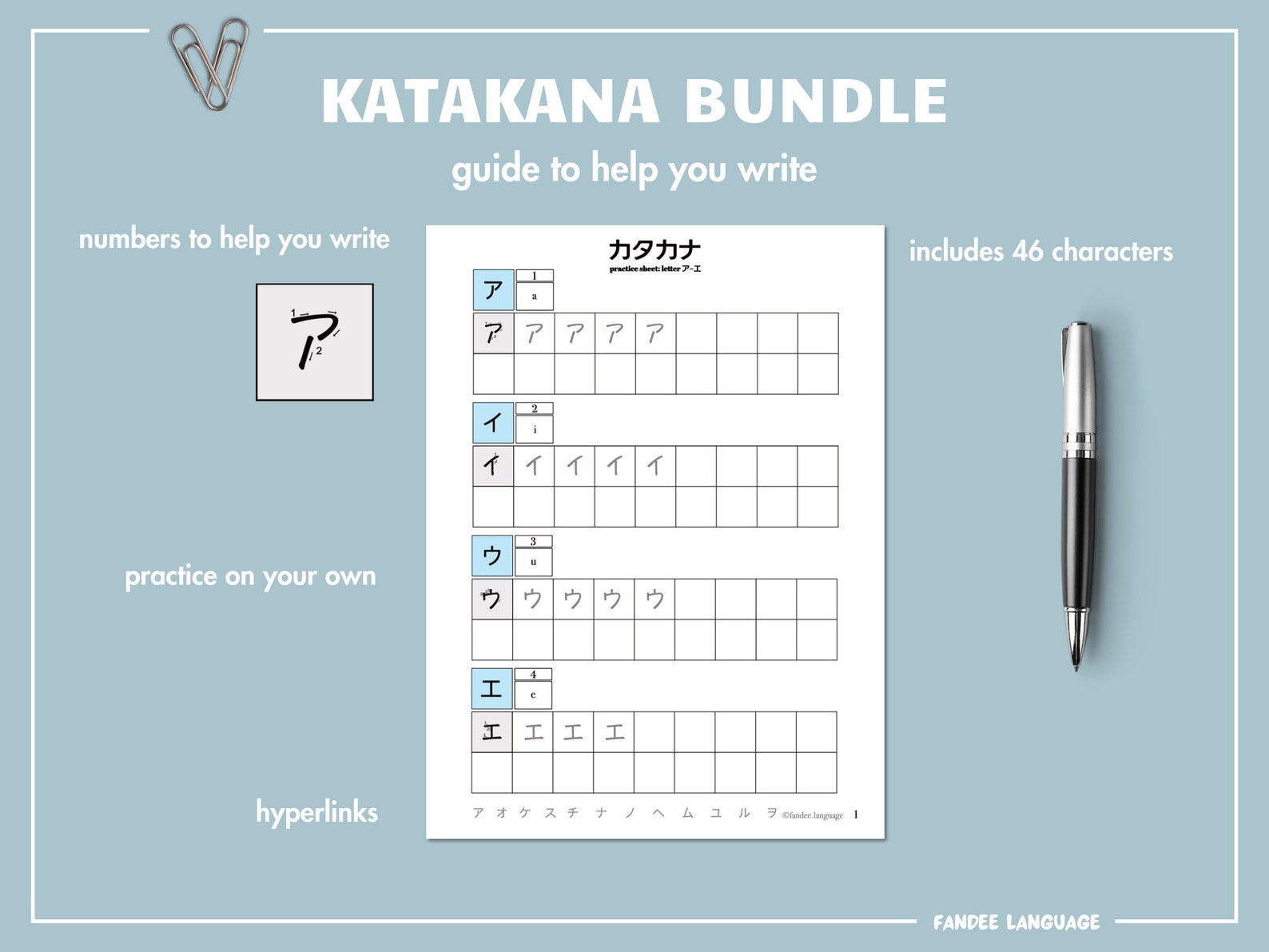 Japanese Alphabet Katakana Bundle Worksheets & Flashcards | Digital ...