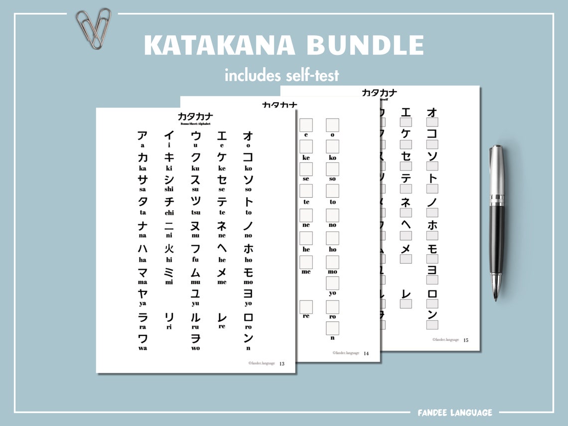 Japanese Alphabet Katakana Bundle Worksheets & Flashcards Digital ...