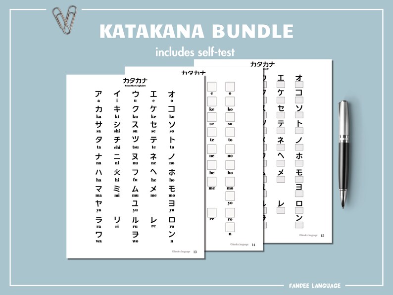 Japanese Alphabet Katakana Bundle Worksheets & Flashcards | Digital ...