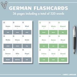 German Flashcards | 320 Flashcards for German Beginners | DIGITAL ...